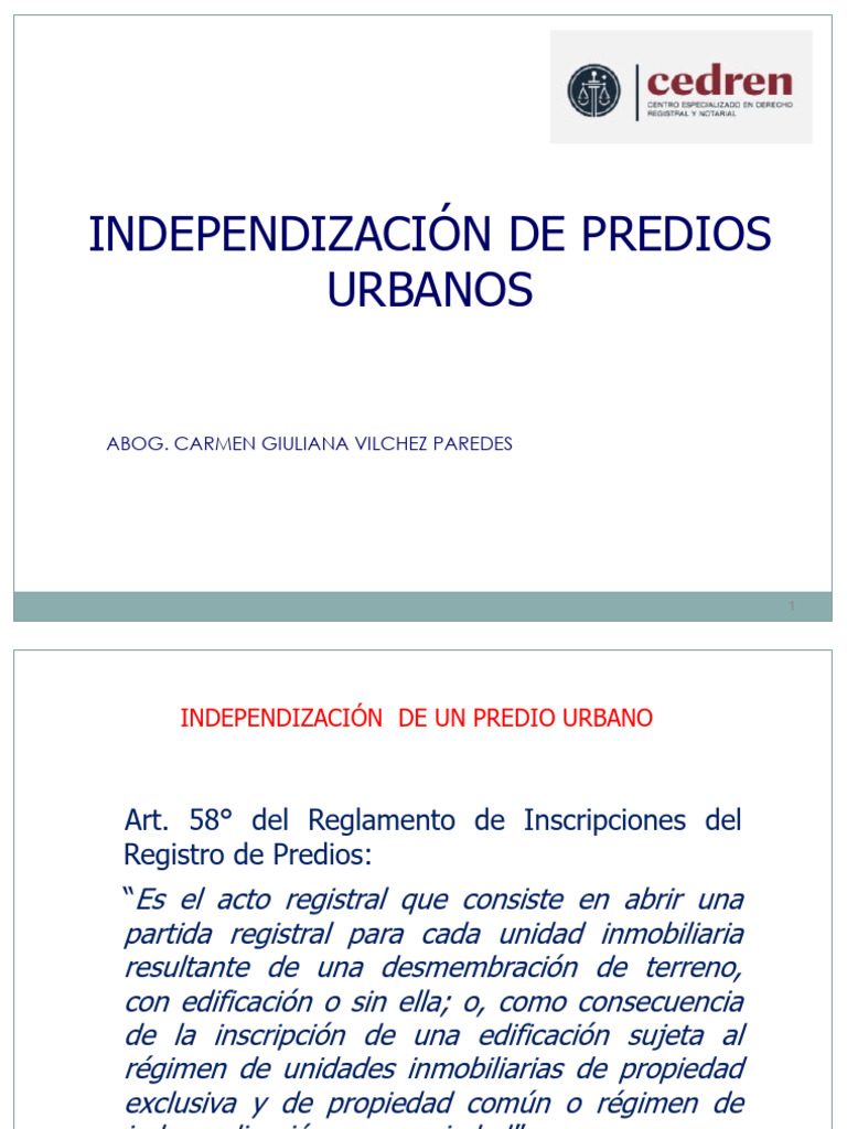Independización de Predios Urbanos | PDF | Condominio | Ley de Propiedad