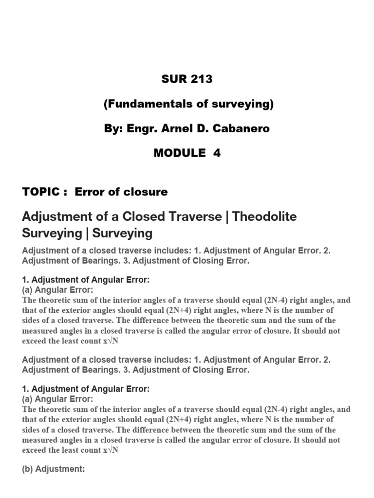 Surveying Module 4 | PDF | Surveying | Angle