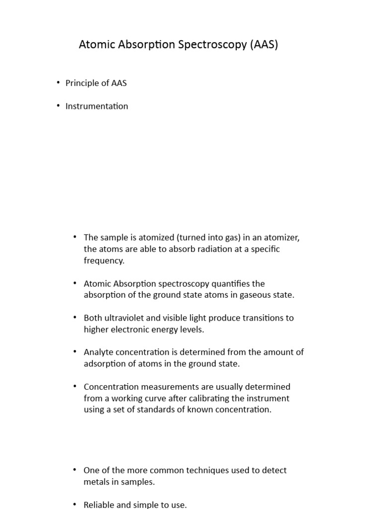 AAS Lectures | PDF | Atomic Absorption Spectroscopy | Absorption Spectroscopy
