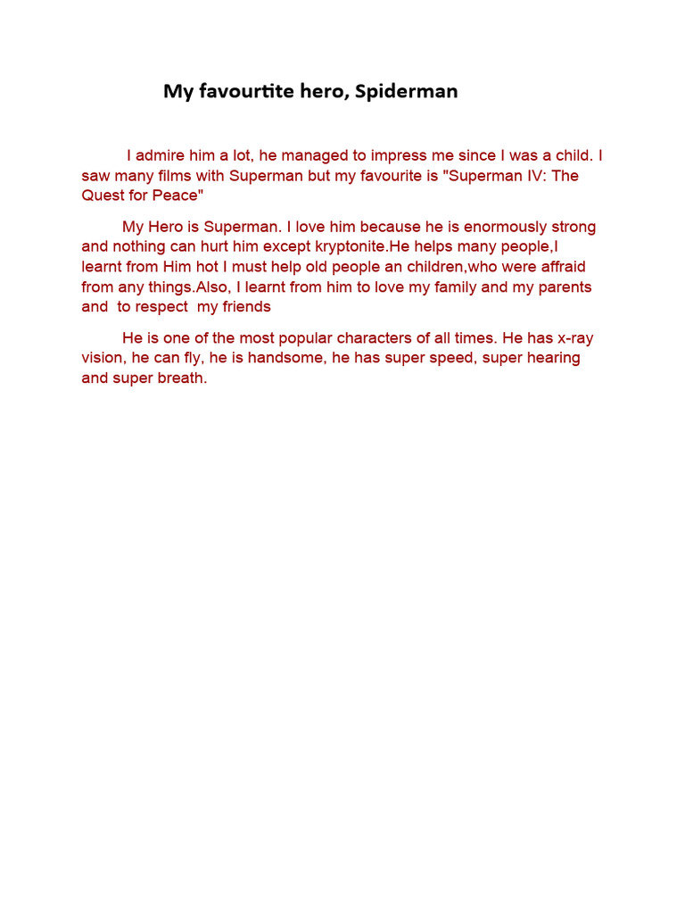 My Favourite Superhero: Superman | PDF