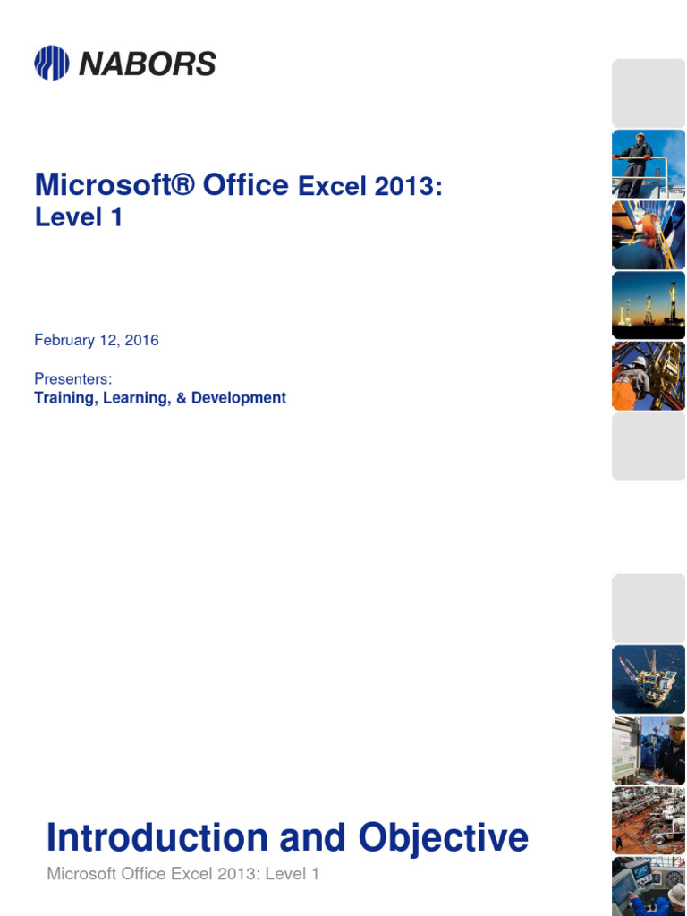 Microsoft Office Excel 2013 Level 1 | PDF | Microsoft Excel | Human–Computer Interaction