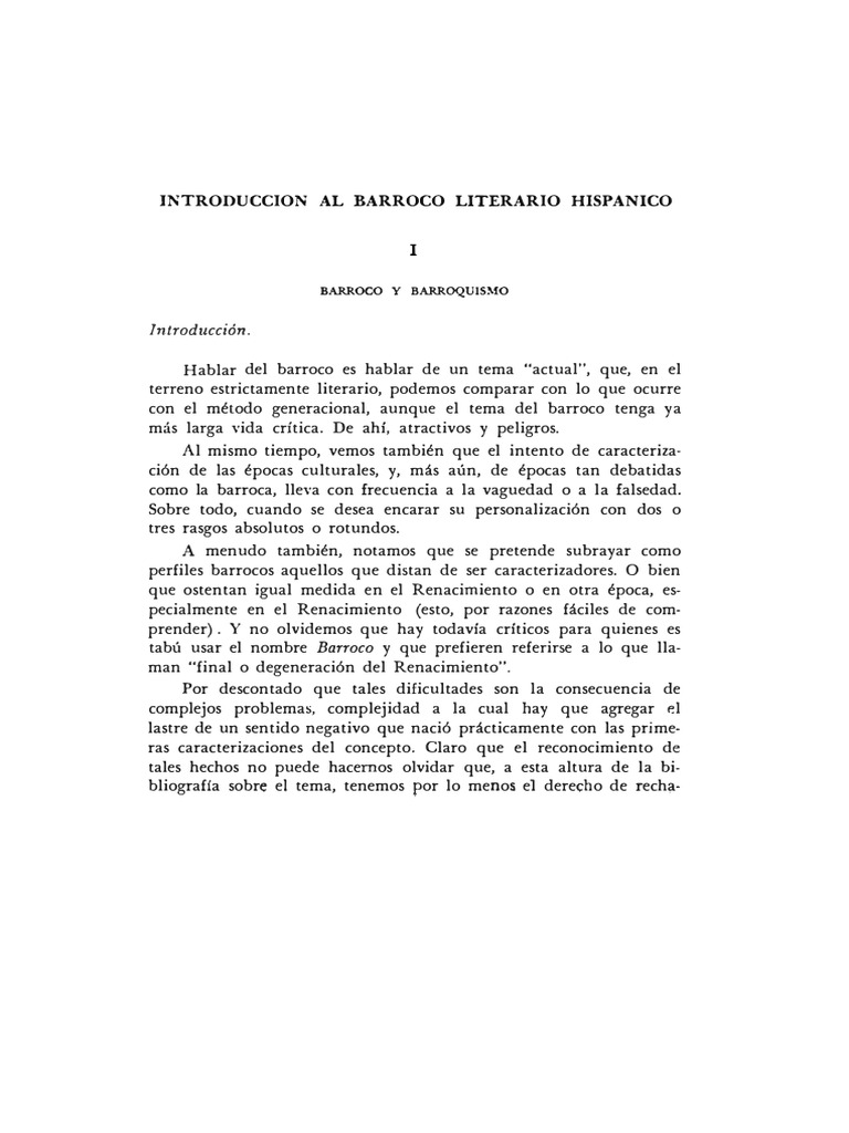 Introduccion+al+barroco+literario+hispanico | PDF | Barroco | Renacimiento