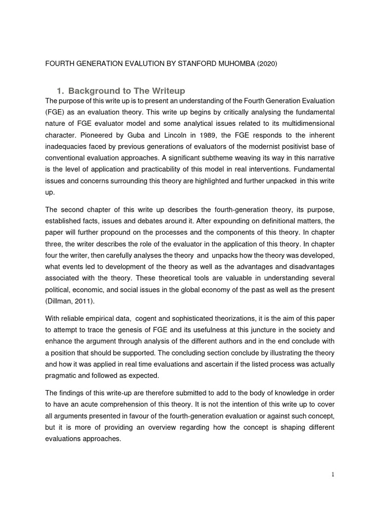 Fourth Generation Evaluation Theory | PDF | Evaluation | Methodology