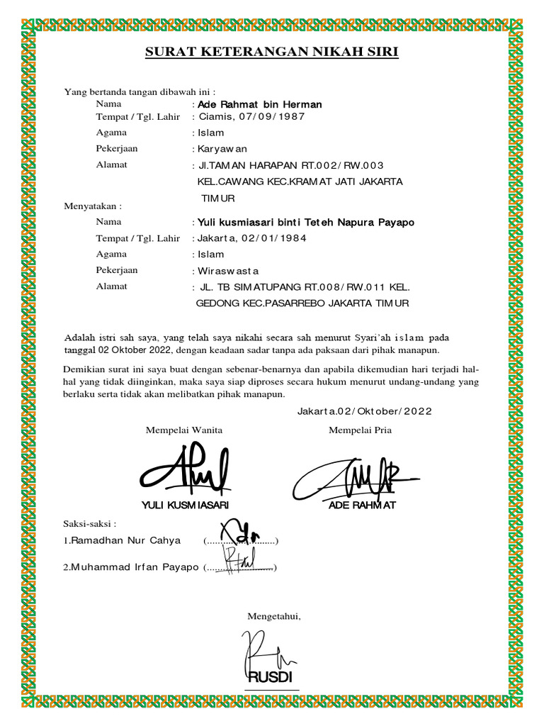 Surat Nikah | PDF