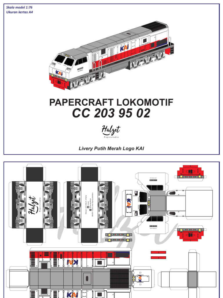 Halzet - Papercraft Lokomotif CC 203 HD - Livery KAI | PDF