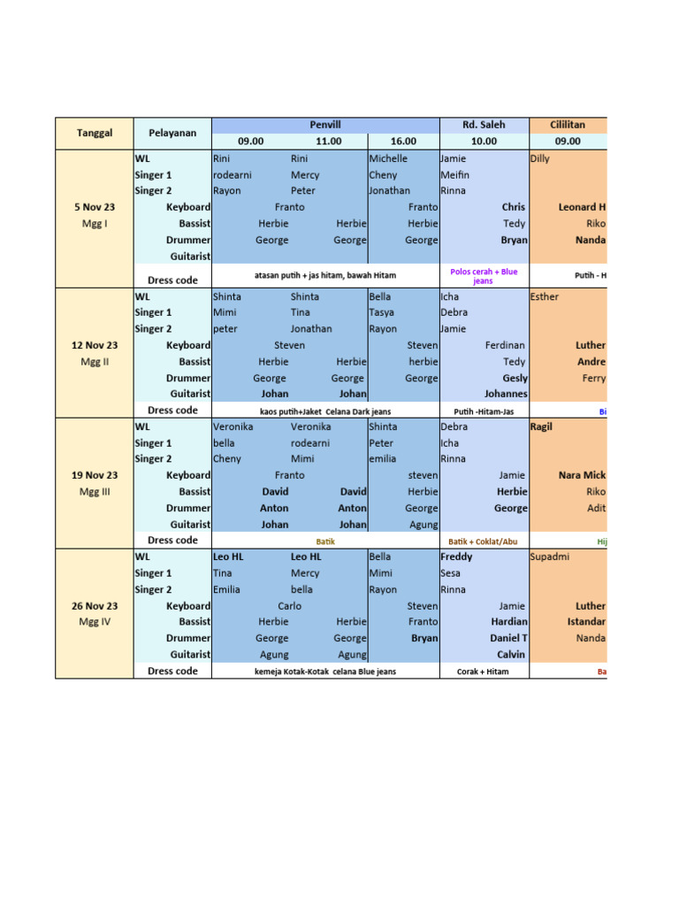 Jadwal November 23 | PDF