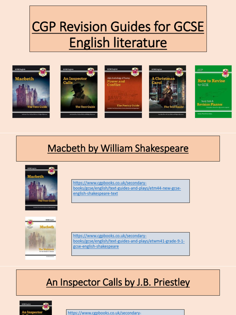CGP Revision Guides For GCSE English Literature and Language.298815116 ...