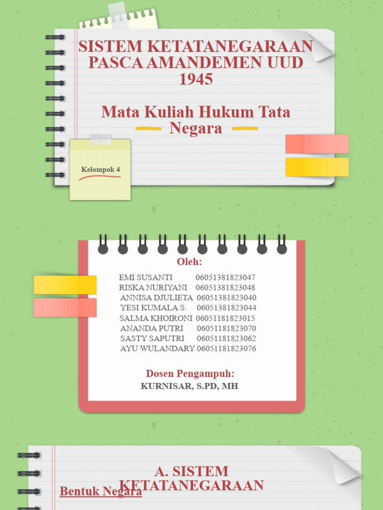 (Fix) PPT HTN Kel. 4 Sistem Ketatanegaraan | PDF