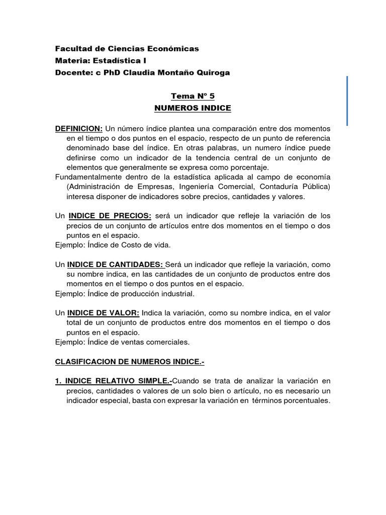Numeros Indice Final | PDF | Costo de la vida | Precios