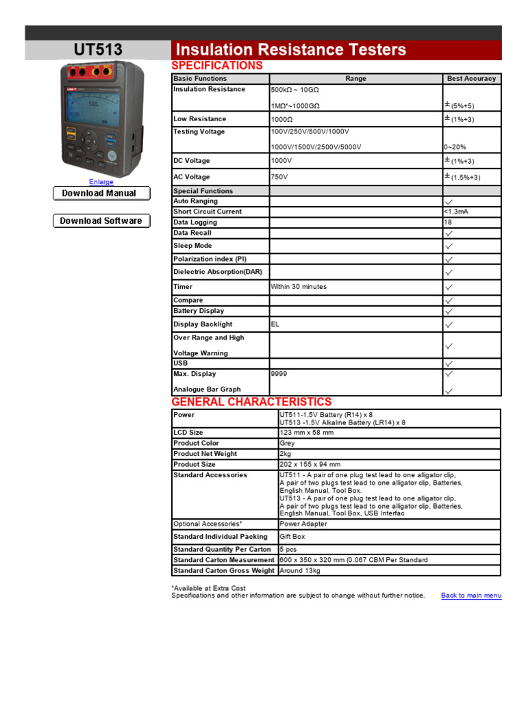 Insulation Resistance Testers | PDF | Electrical Resistance And ...