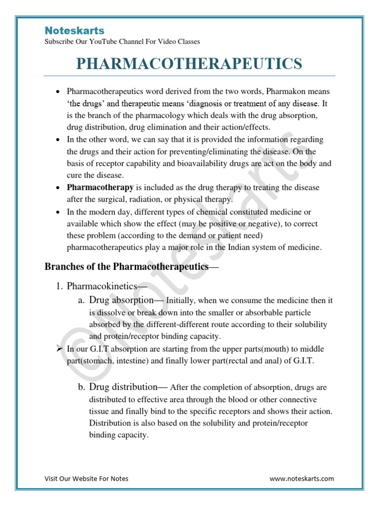 Chapter 1 PHARMACOTHERAPEUTICS DPharma 2nd Year ER20 Noteskarts | PDF ... Chapter 1 PHARMACOTHERAPEUTICS DPharma 2nd Year ER20 Noteskarts | PDF ...