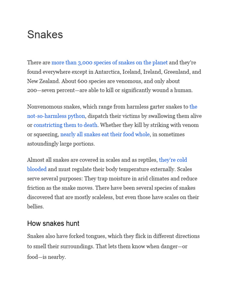 Snakes | PDF