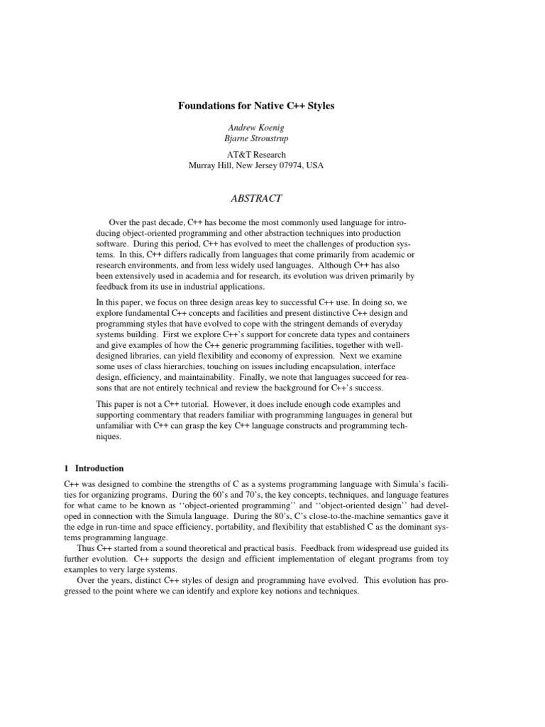 C++ Design Principles and Programming Styles | PDF | C++ | C ...