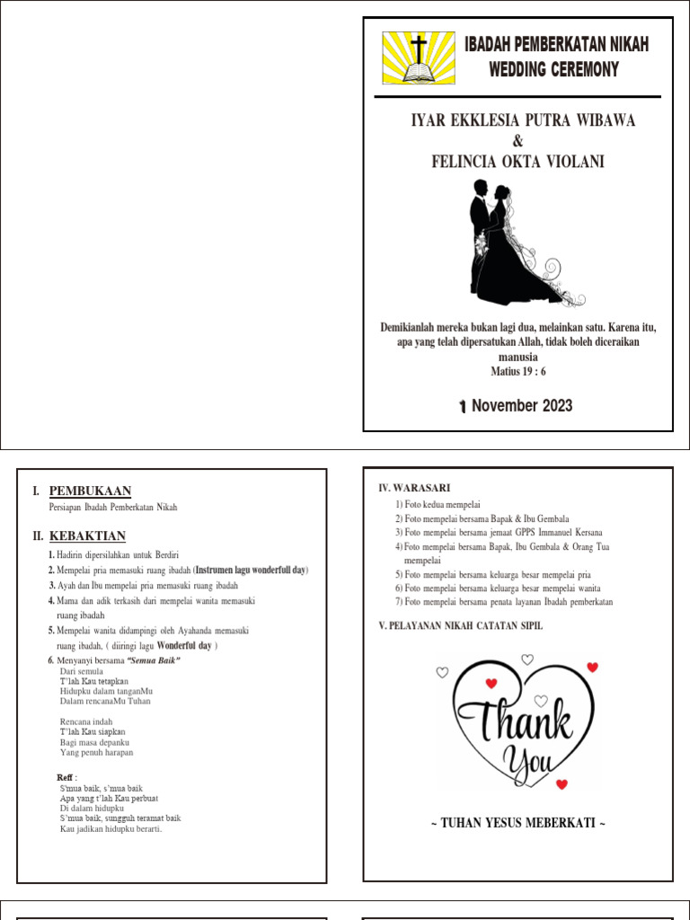 Liturgi Pemberkatan Nikah | PDF