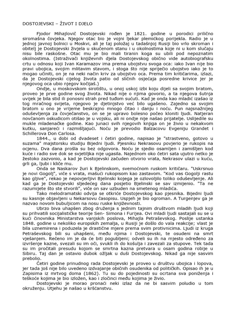 Dostojevski - Zlocin I Kazna | PDF