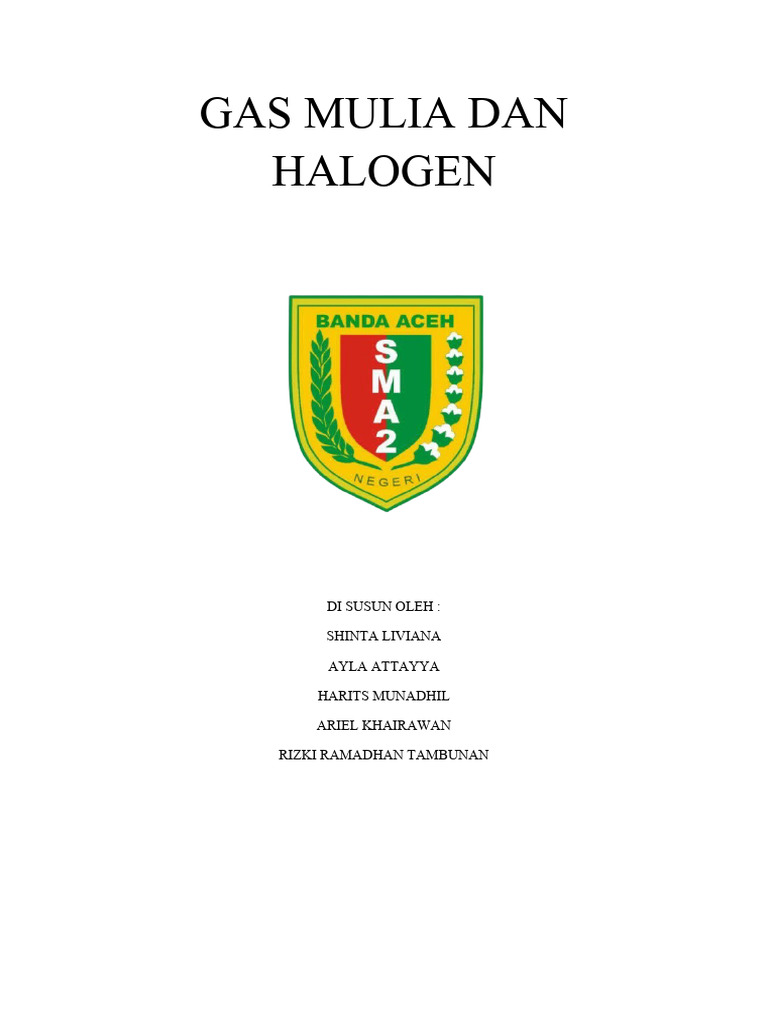 Gas Mulia Dan Halogen | PDF