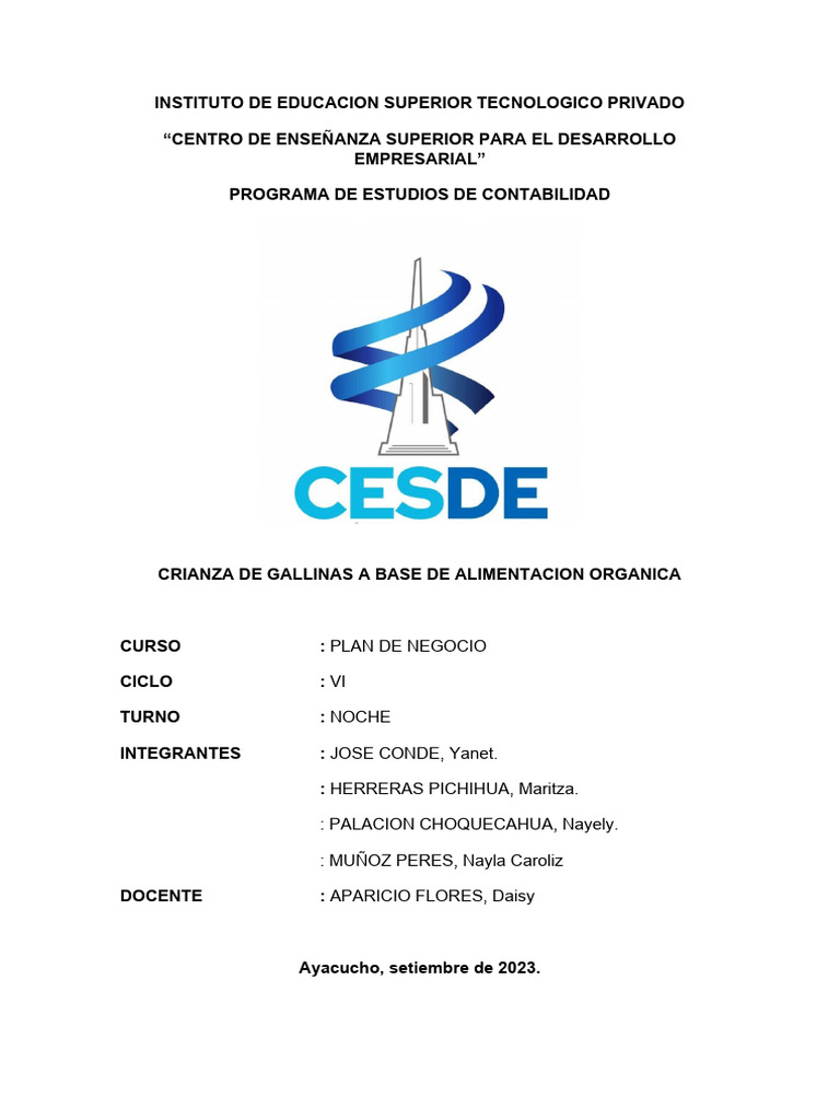 PLAN DE NEGOCIO pollo | PDF