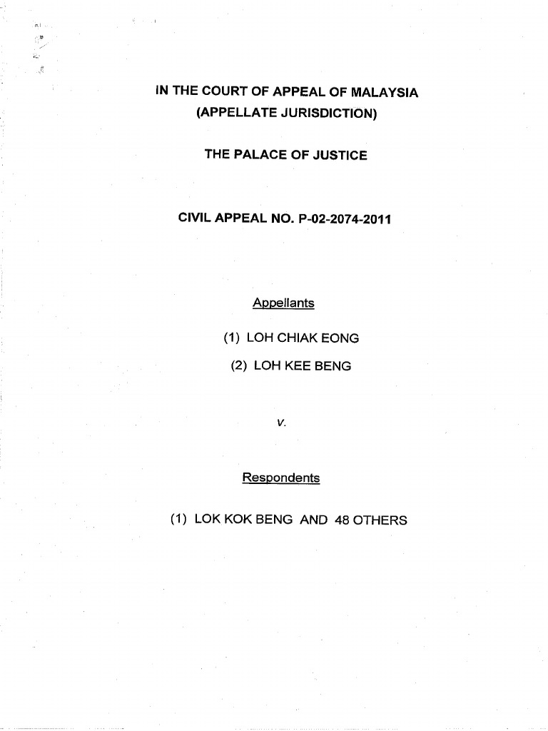 Loh Chaik Eong & Anor V Lok Kok Beng & 48 Others-1 | PDF