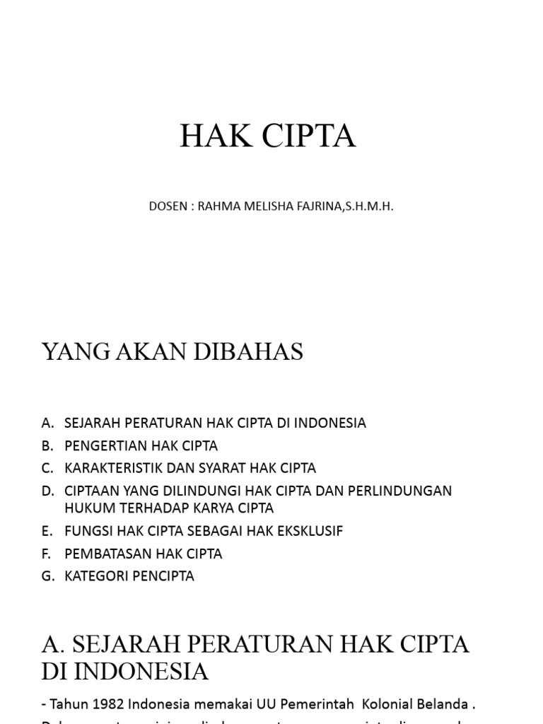 Hak Cipta Part 1 | PDF