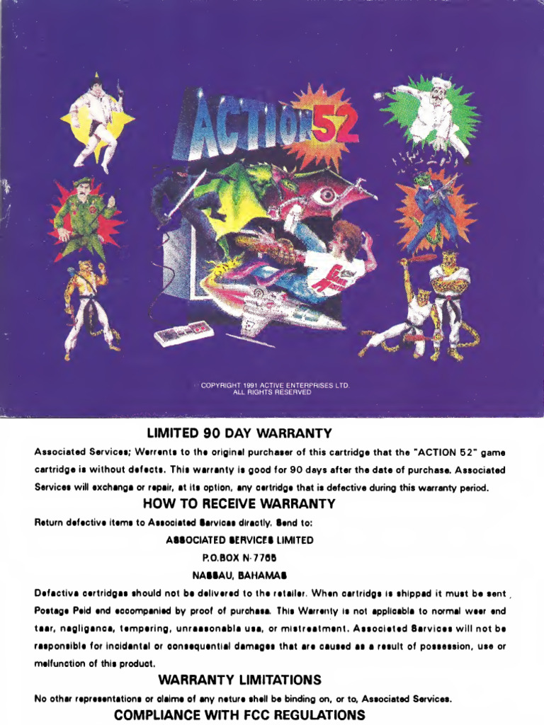 Action 52 Nes Instructions | PDF
