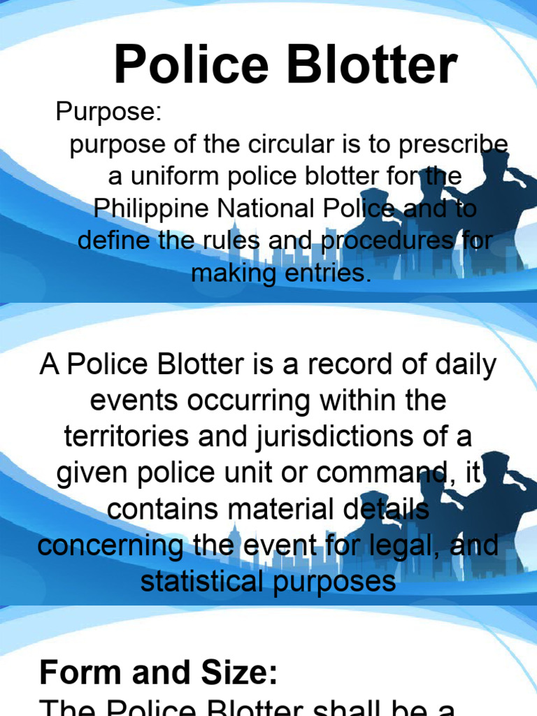 Police Blotter | PDF | Police | Criminal Law