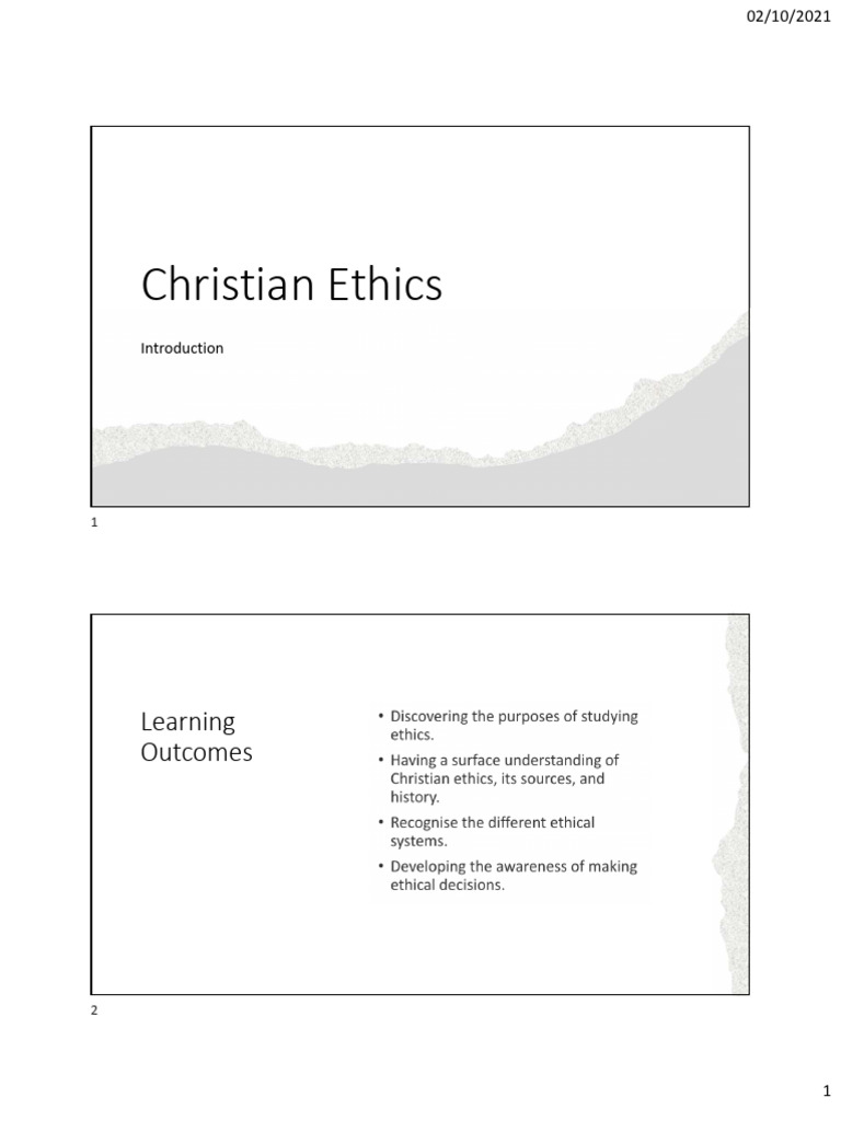 Introduction To Christian Ethics | PDF
