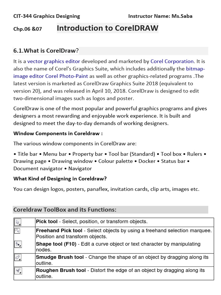 CorelDraw chp.06 | PDF | Shape | Graphics