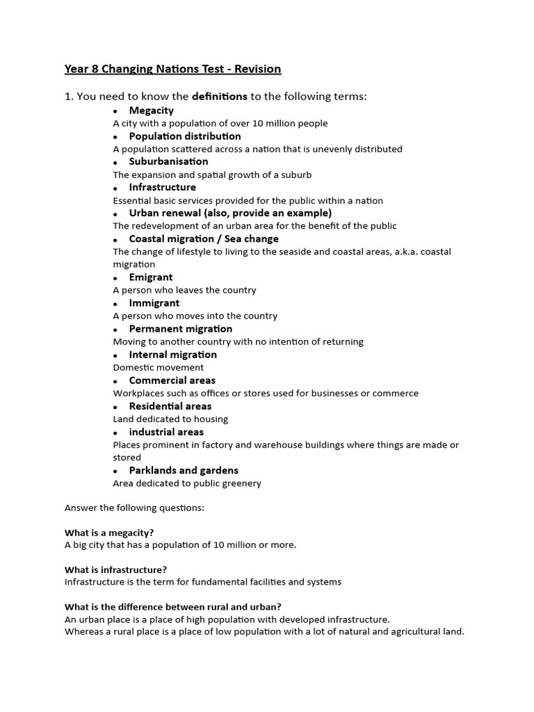 Changing Nations Geography Notes | PDF | Urban Renewal | Slum