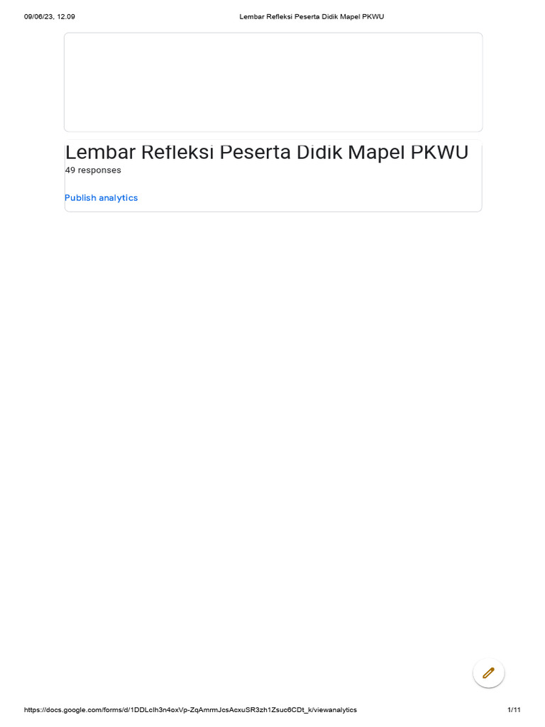 Lembar Refleksi Peserta Didik Mapel PKWU | PDF