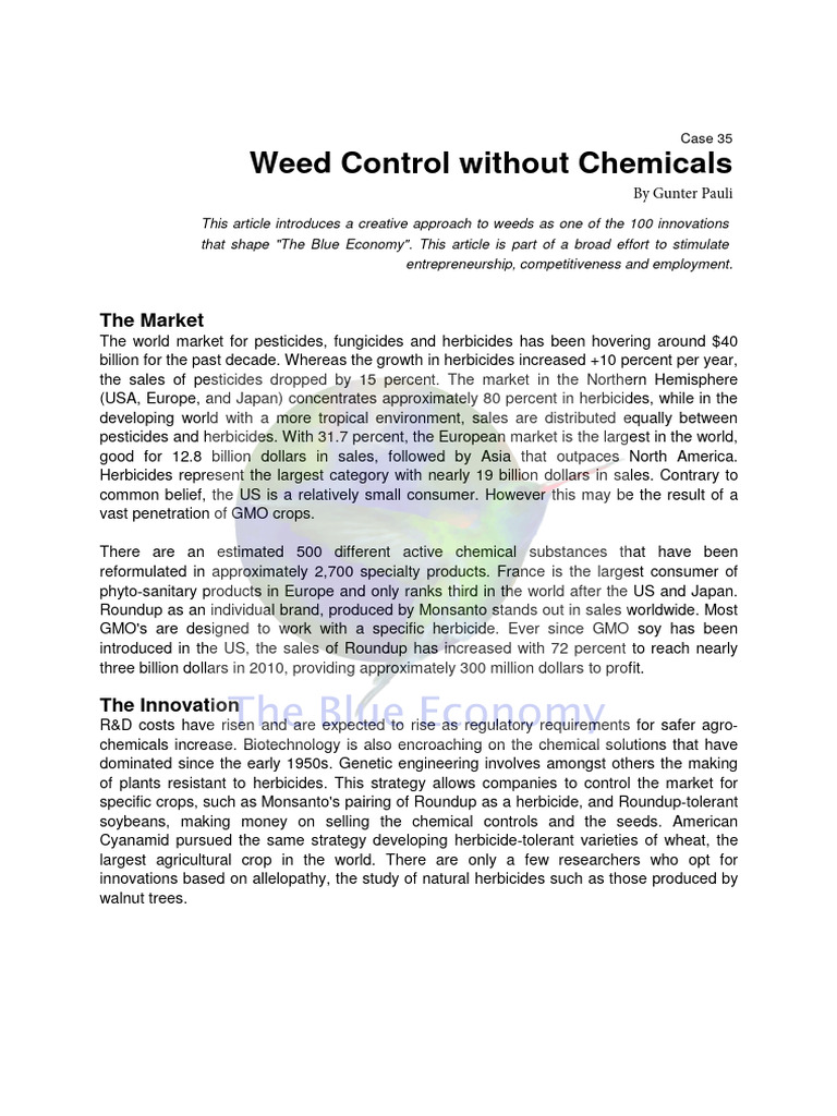 Case 35 Weed Control Without Chemicals Pdf Herbicide Agriculture