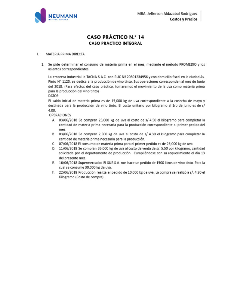 Caso Practico de Costos | PDF