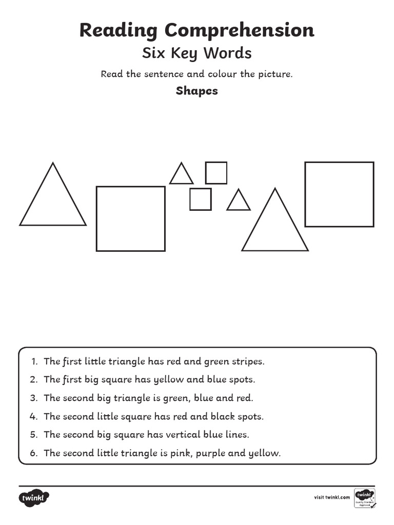 T e 757 Six Key Word Reading Comprehension Activity Sheets - Ver - 2 | PDF