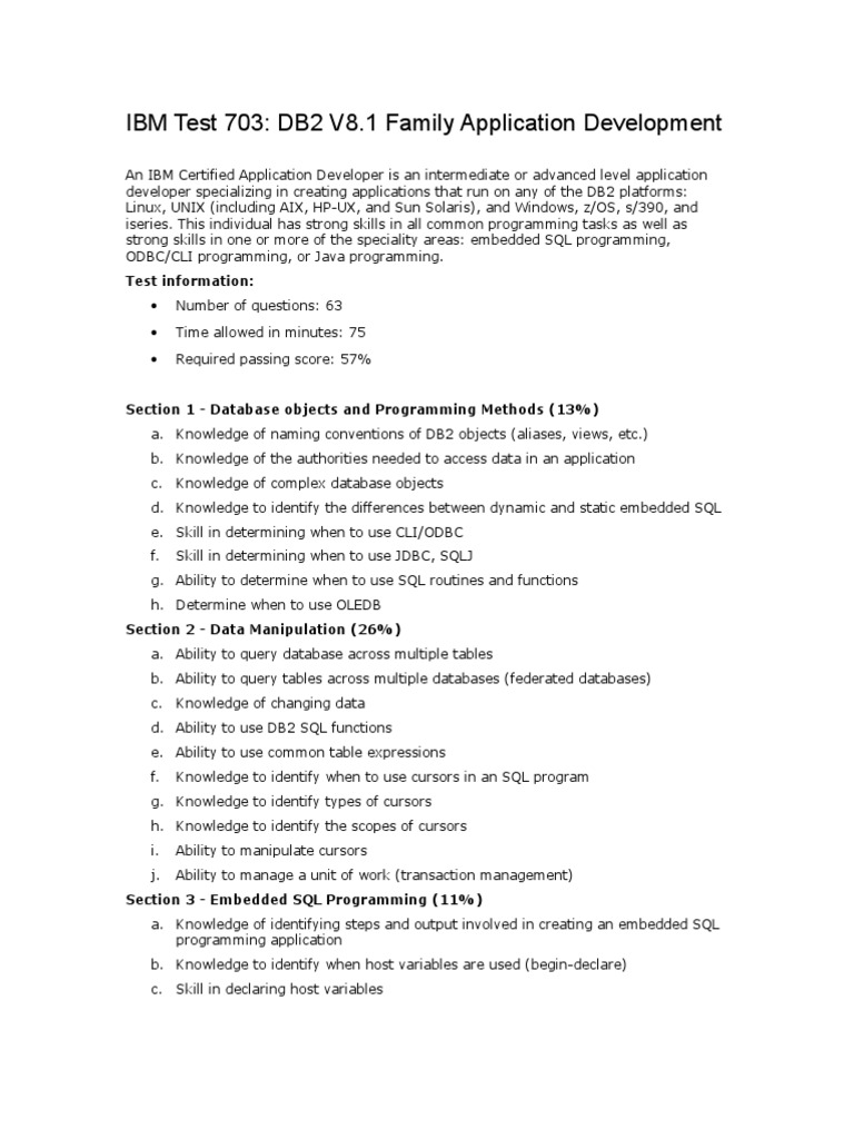 IBM DB2 V8.1 Developer Exam Guide | PDF | Ibm Db2 | Databases