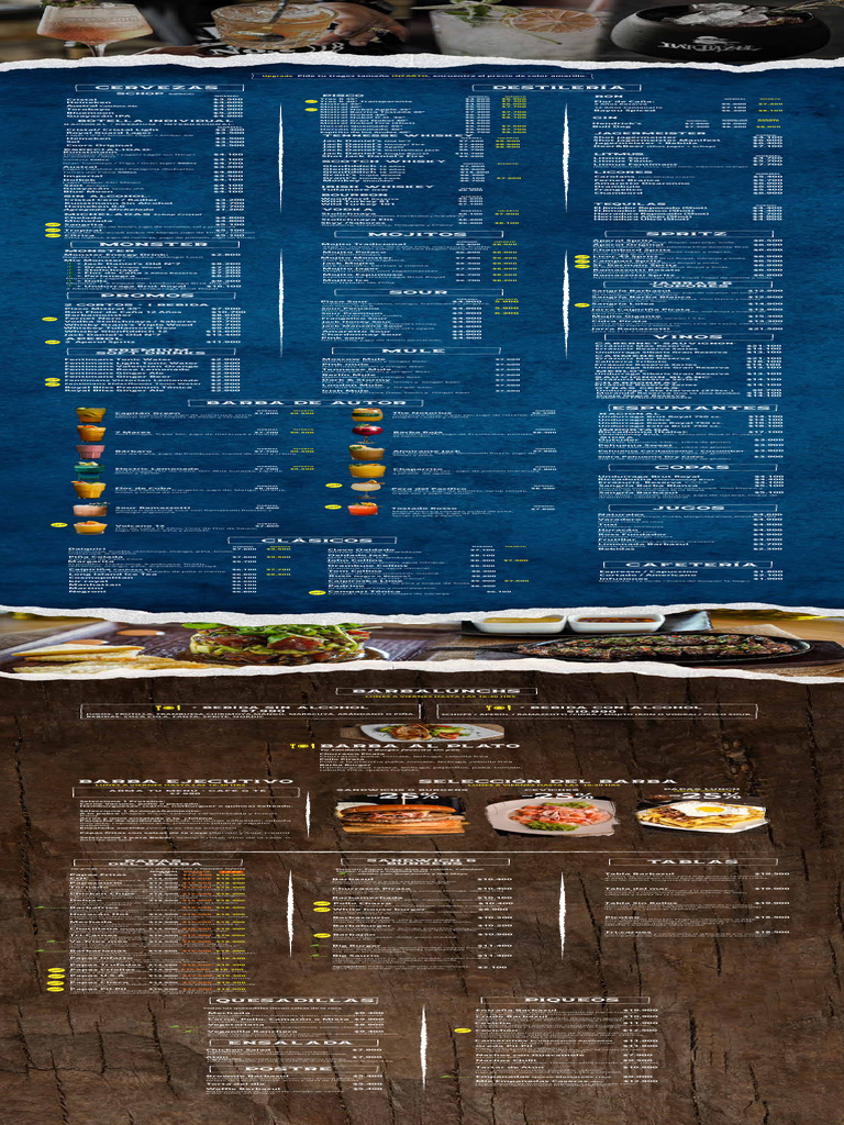 Menú Barbazul: Precios y Bebidas | PDF