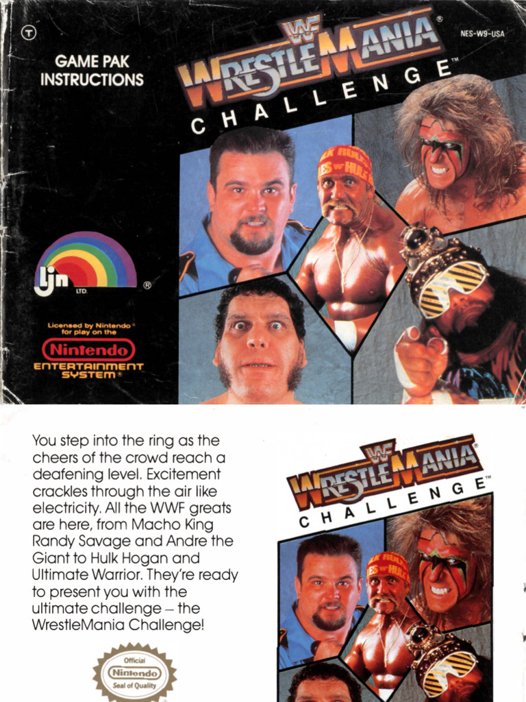 WWF Wrestlemania Challenge - Manual (Clearscan) | PDF | Professional ...
