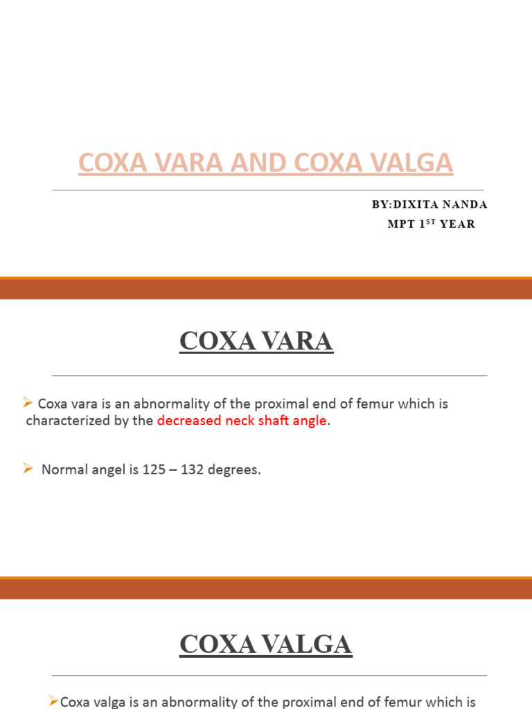 3rd Coxa Vara Valga | PDF | Hip | Anatomical Terms Of Motion