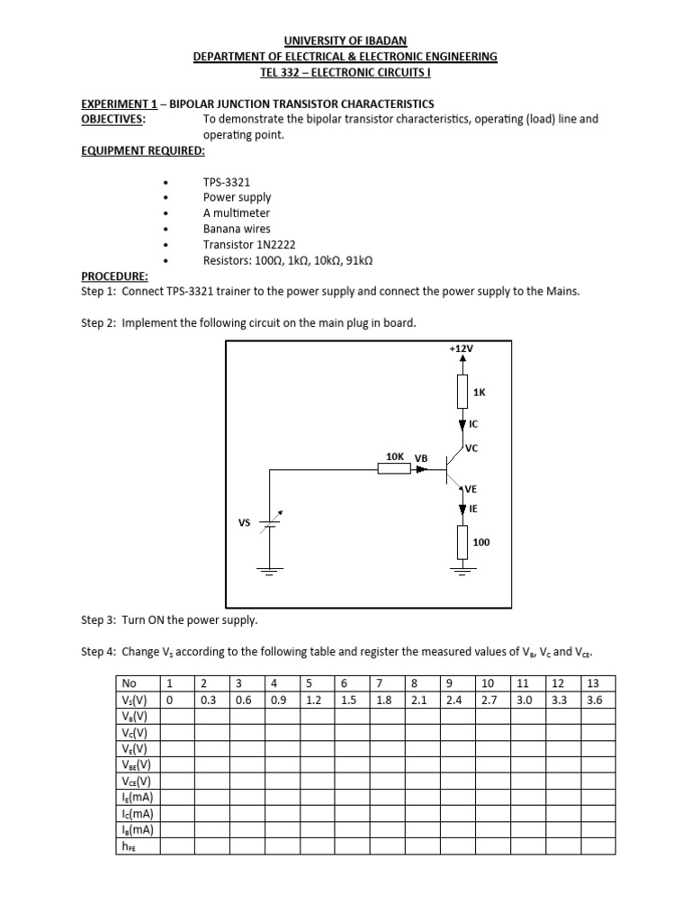 TEl 332 Electronic Manual | PDF | Field Effect Transistor | Mosfet
