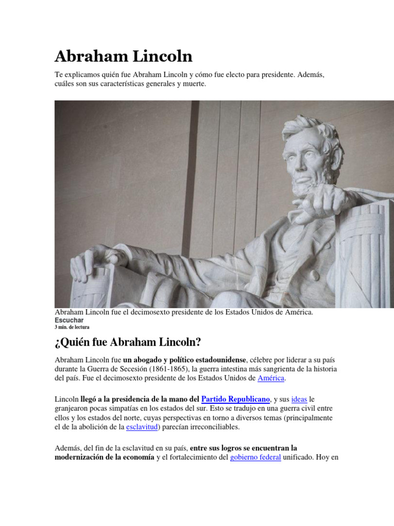 Abraham Lincoln | PDF | Abraham Lincoln | Estados confederados de América