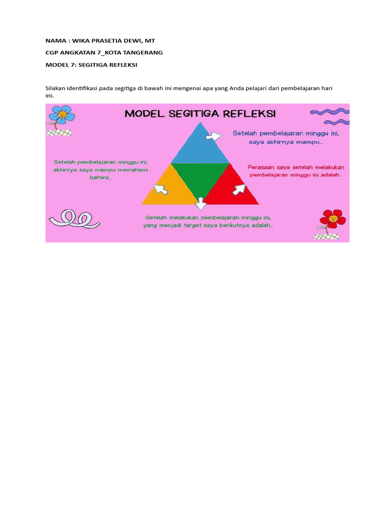 7.refleksi Dwi Mingguan Modul 2.3 Model Segitiga Refleksi - Wika | PDF