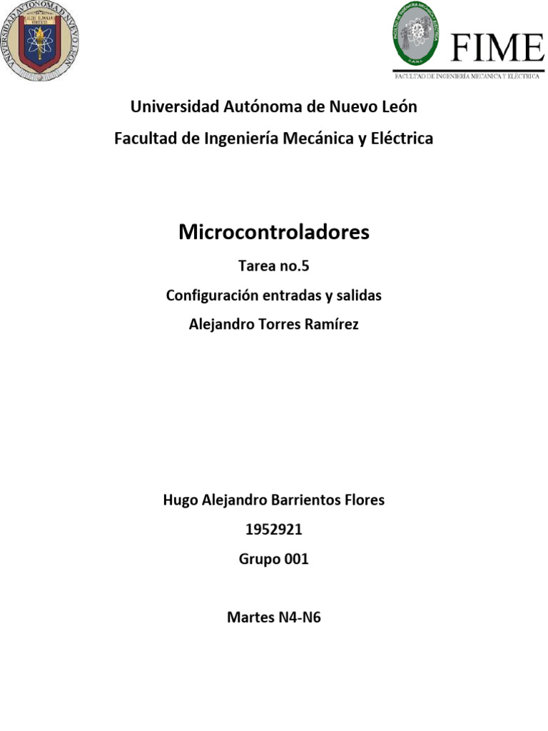Configuración de Entradas y Salidas en Microcontroladores | PDF ...