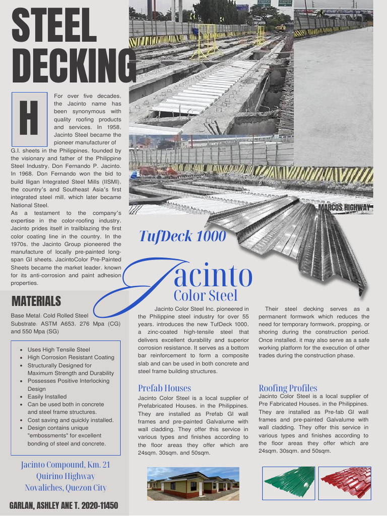 Steel Decking Infographics | PDF | Roof | Concrete