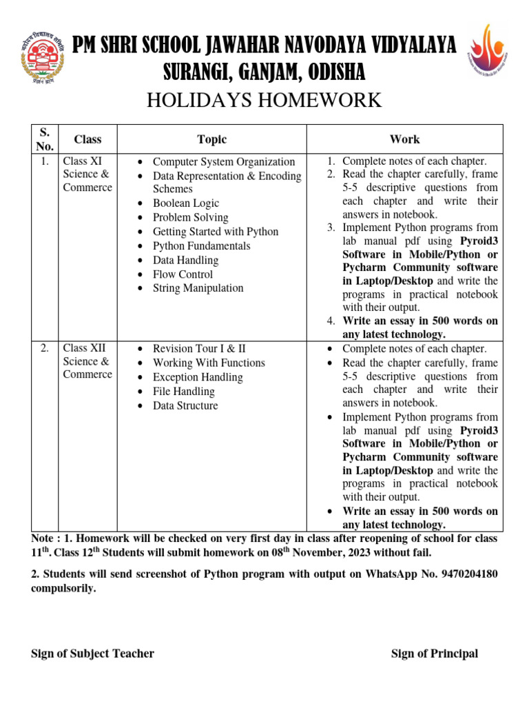 Holiday Homework-1 | PDF | Python (Programming Language) | Laptop