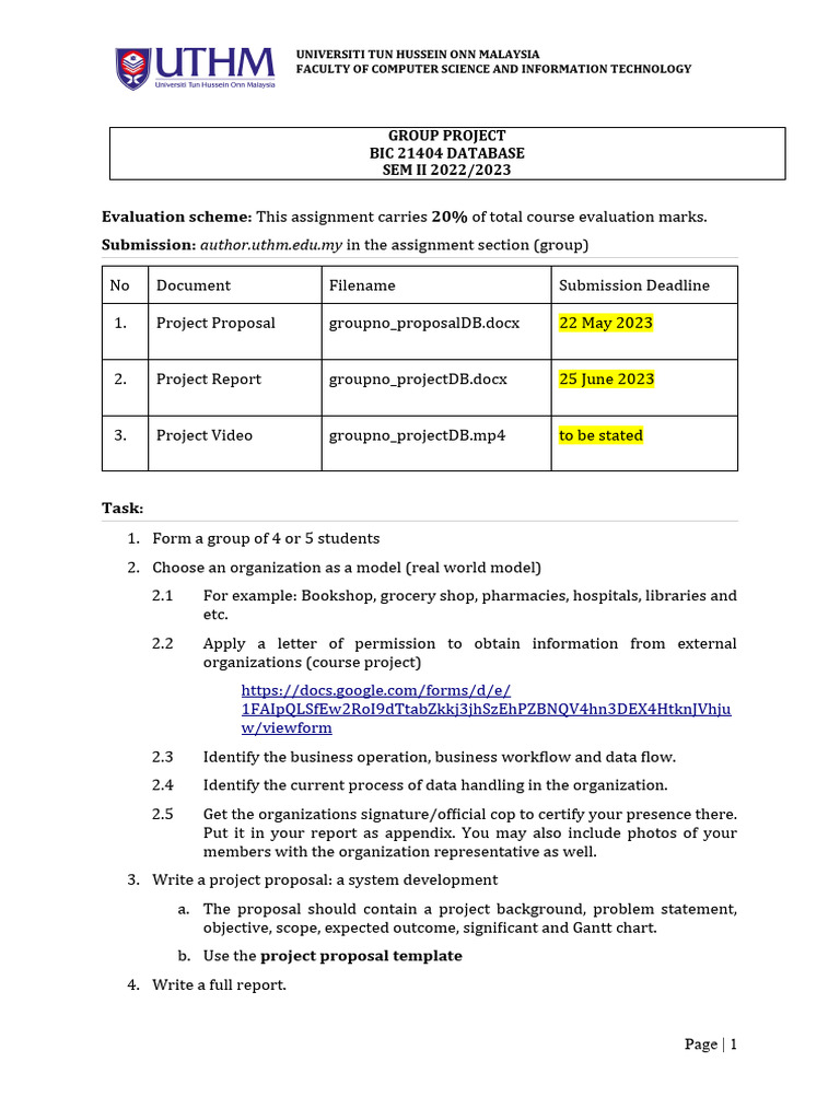 Project Instruction | PDF | Computing | Information Technology