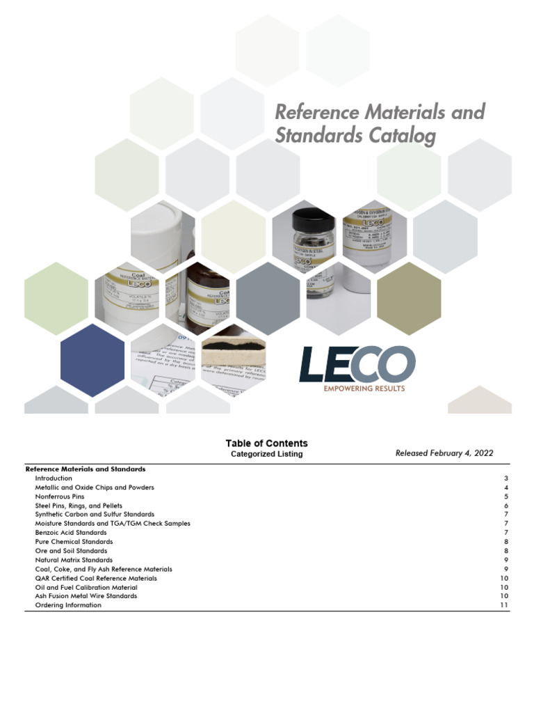 LECO Soil Reference Materials Catalog | PDF | Iron | Oxide