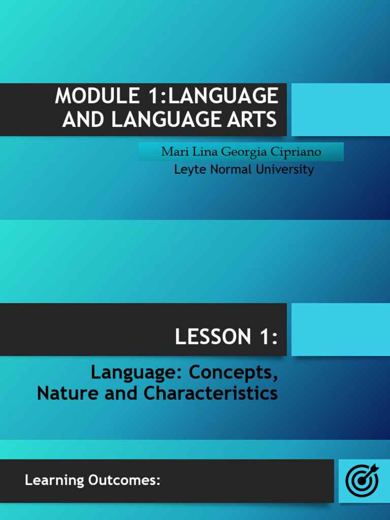 Lesson 1 - Language and Its Characteristics and Uses | PDF