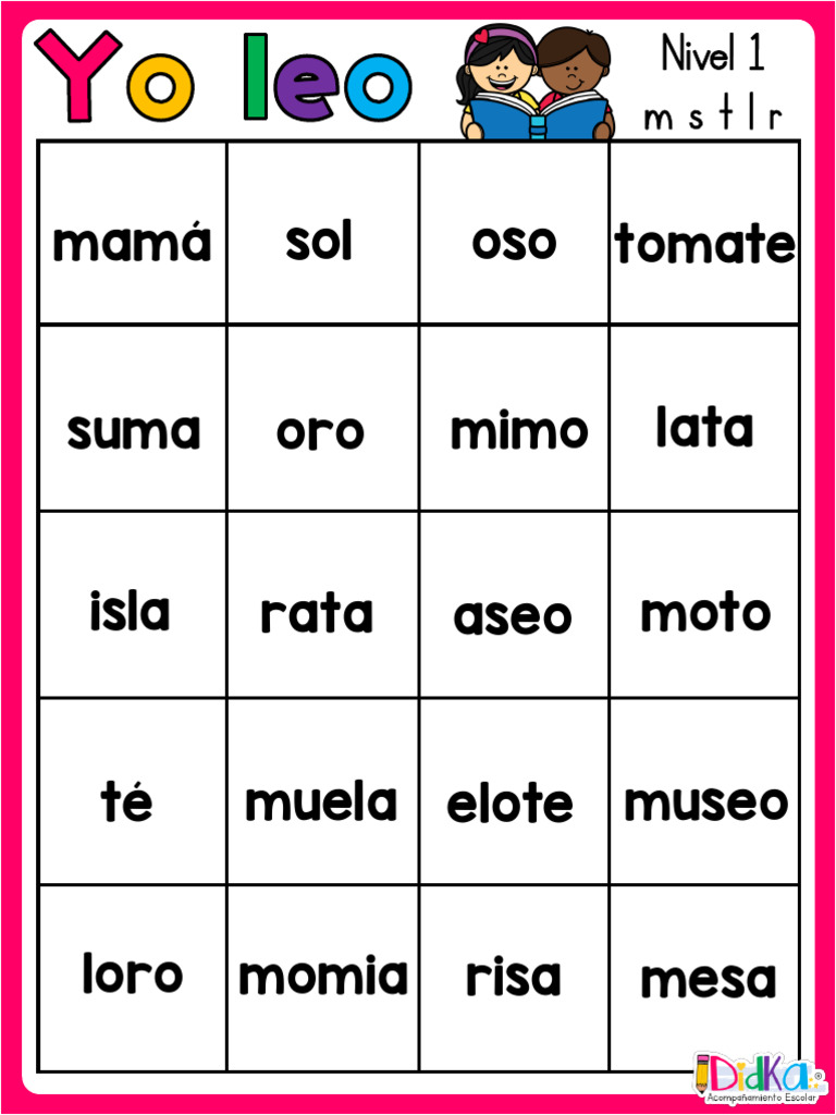 Plantillas de Lectura de Palabras | PDF