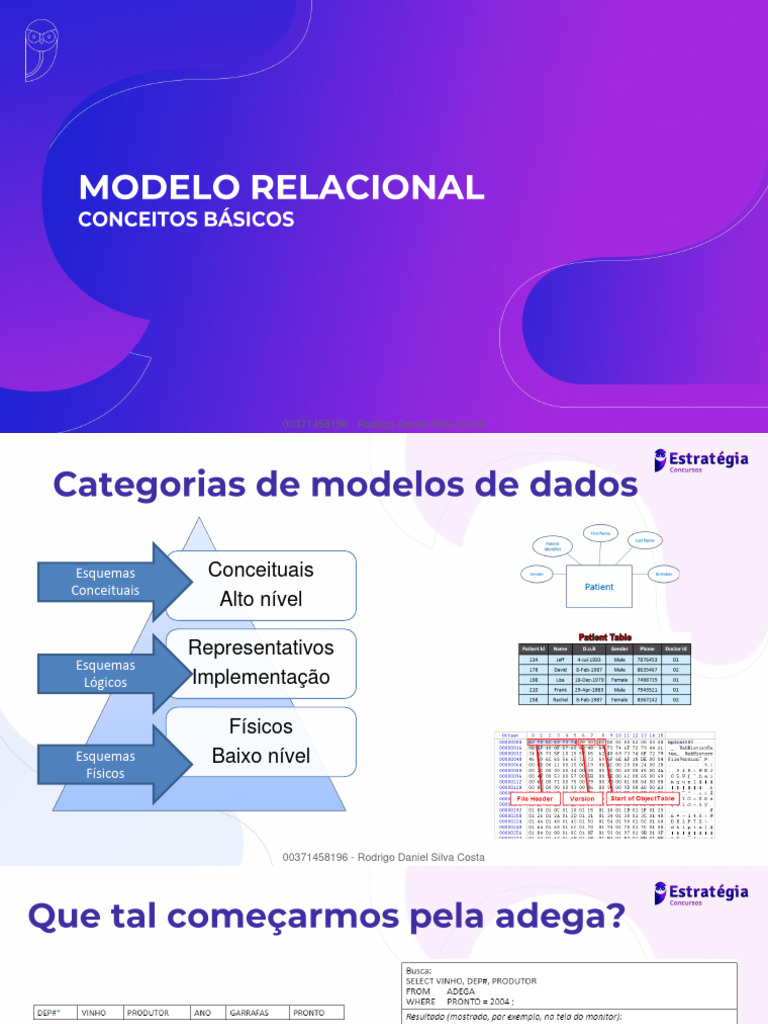 Banco de Dados Modelo Relacional Conceitos Basicos | PDF | Modelo relacional | Bancos de dados