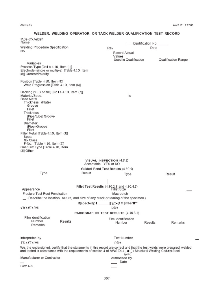 WQT Form From Aws d1 1 | PDF | Welding | Construction