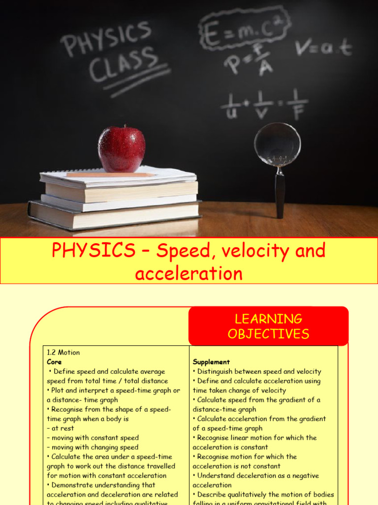 Physics 2 - Speed, Velocity and Acceleration | PDF | Acceleration | Speed
