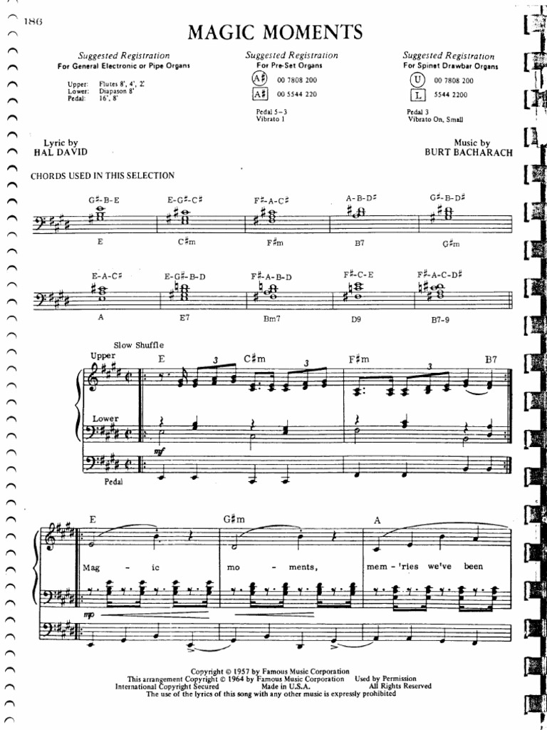 Partitura Magic Moments | PDF